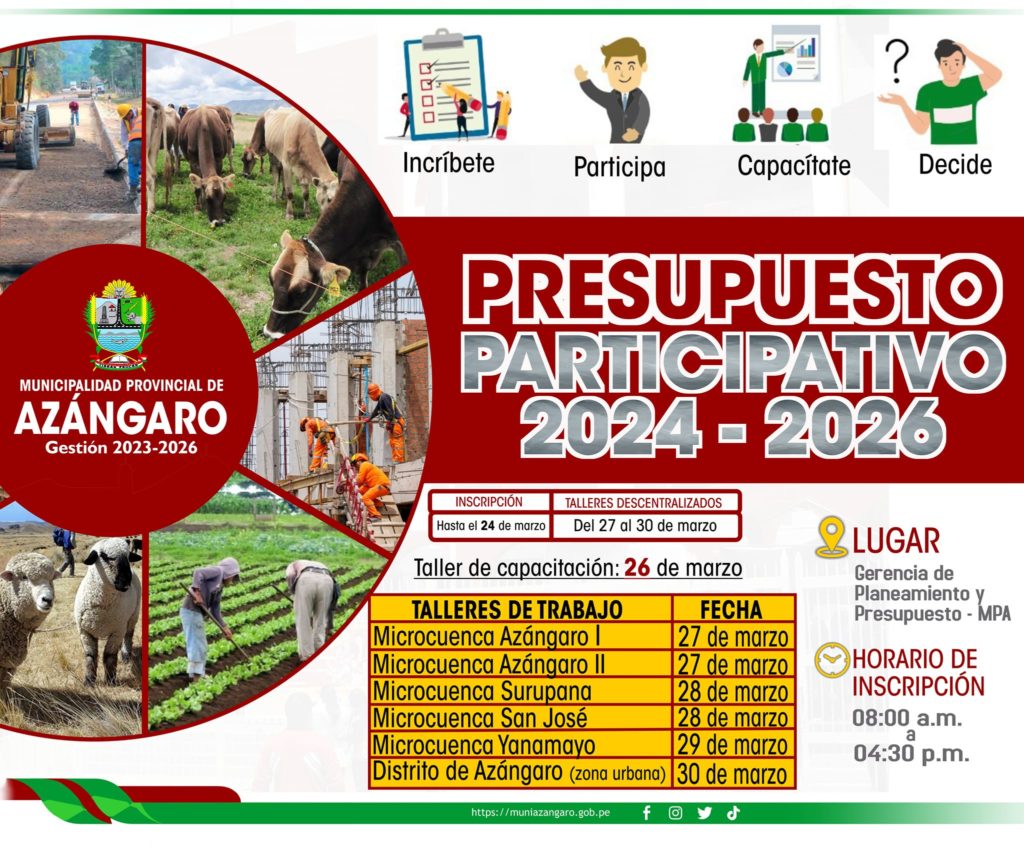 CONVOCATORIA – PRESUPUESTO PARTICIPATIVO - Municipalidad Provincial de Azangaro | Municipalidad ...